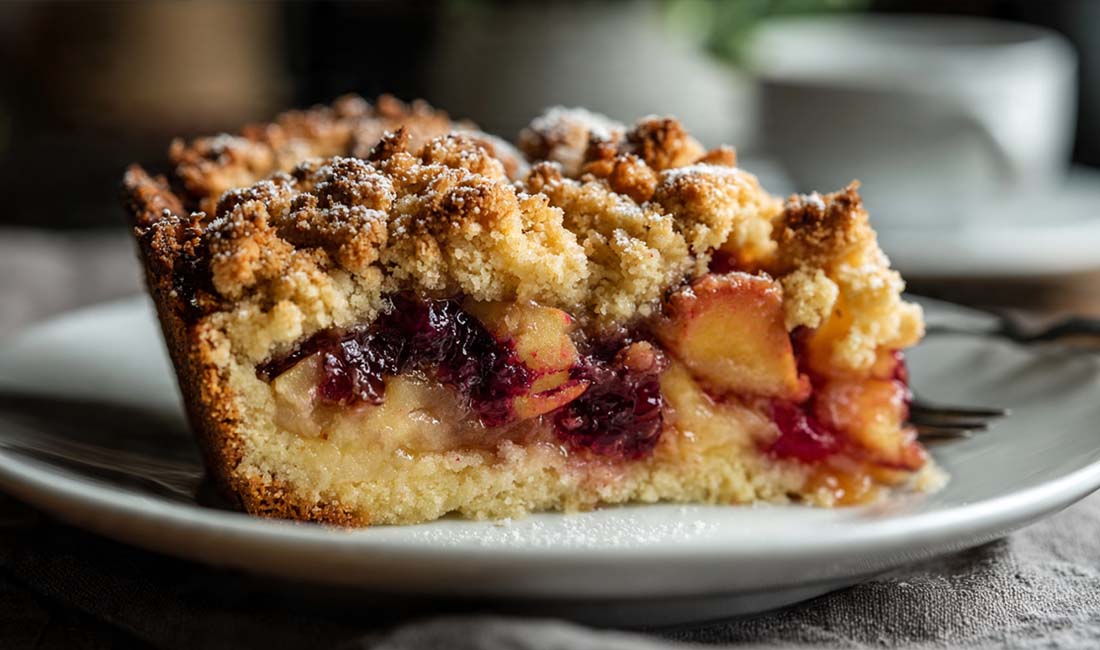 Prassel-Bauerntorte mit zweierlei Kompott – Knusprig, fruchtig und ...